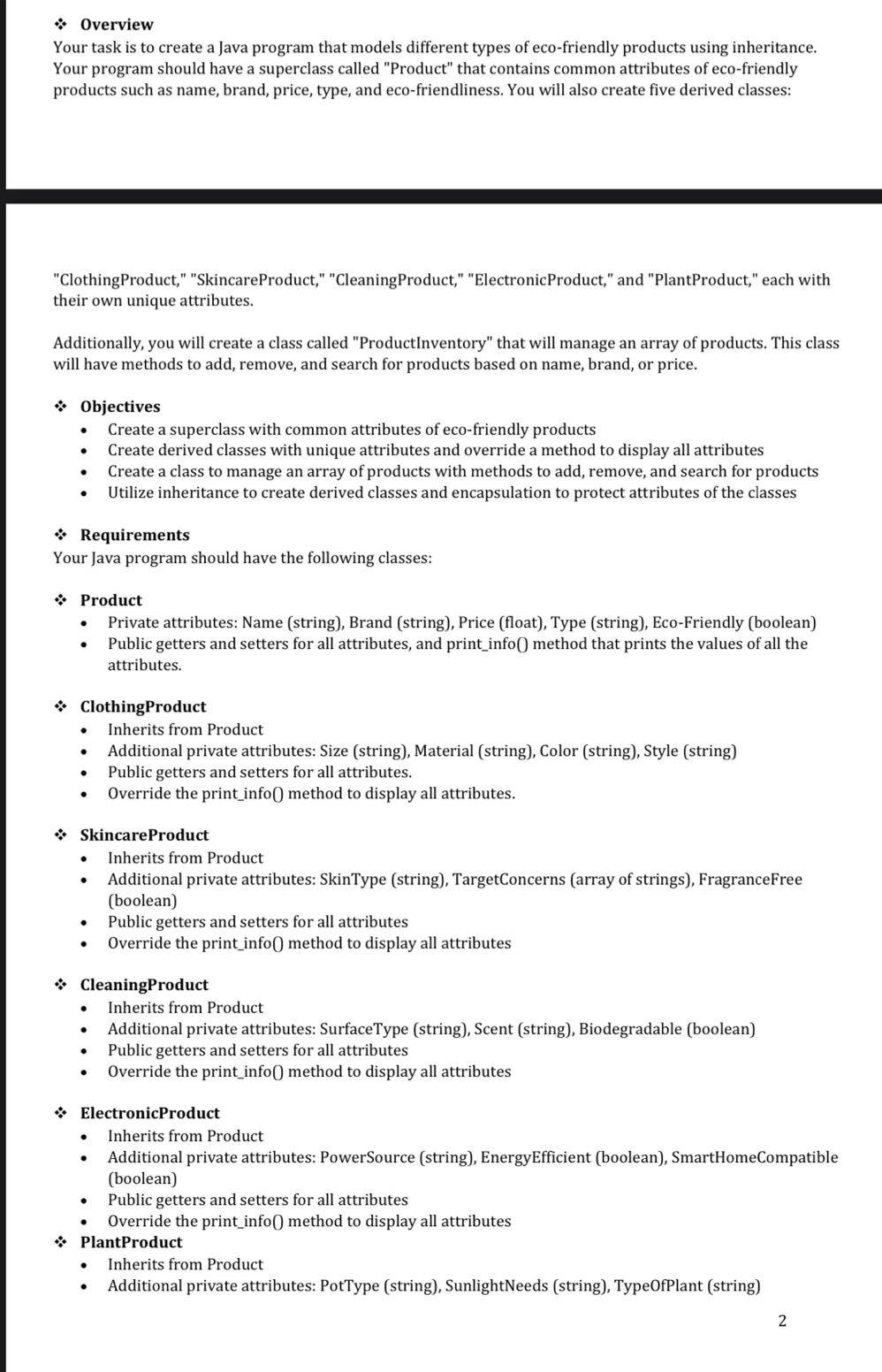 Solved & Overview Your task is to create a Java program that | Chegg.com