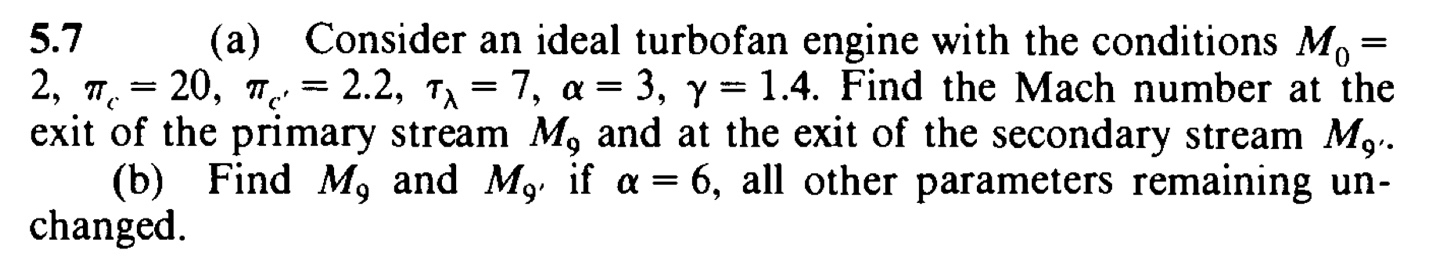 Solved 5.7 (a) ﻿Consider an ideal turbofan engine with the | Chegg.com