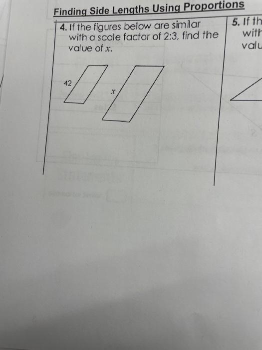 Solved Finding Side Lengths Using Proportions 4. If the | Chegg.com