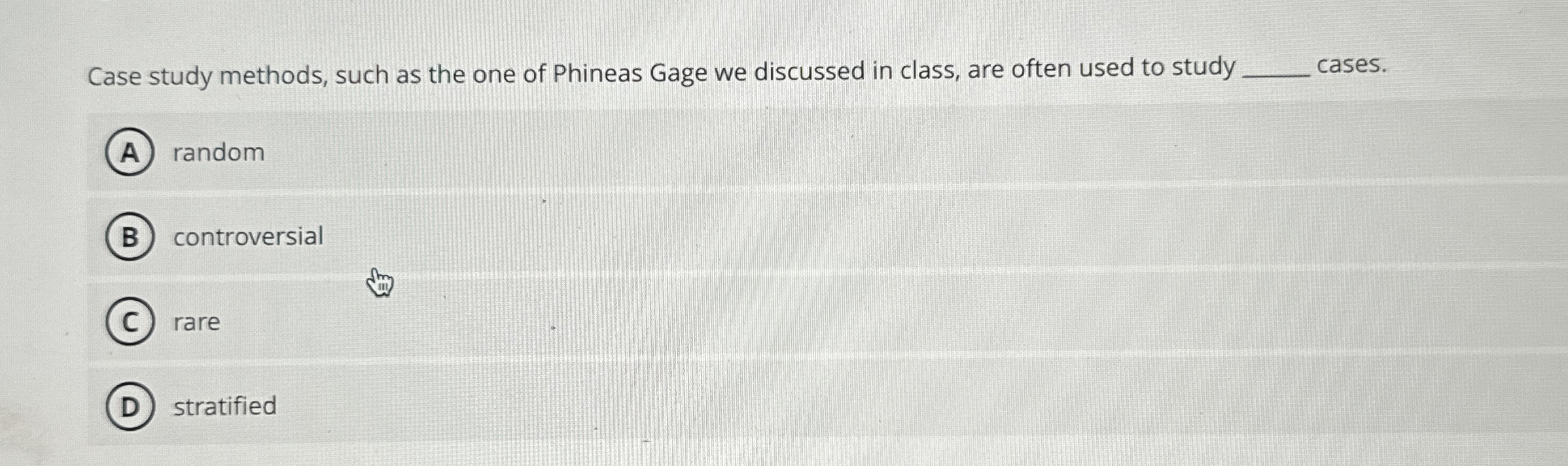 Solved Case study methods, such as the one of Phineas Gage | Chegg.com
