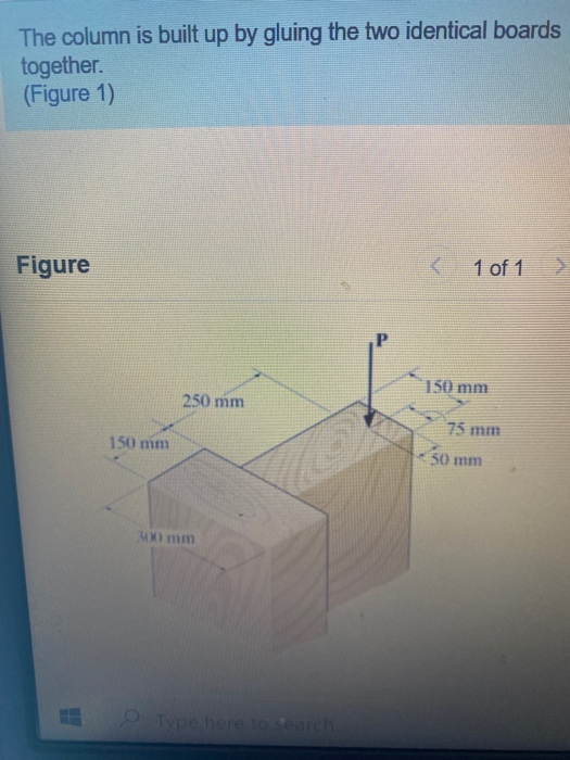 Solved The column is built up by gluing the two identical | Chegg.com