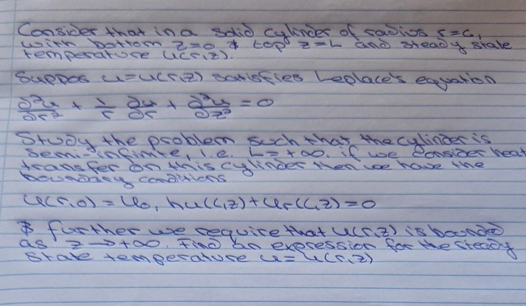 Solved Consider that in a solid cylinder of cadius s=c, with | Chegg.com