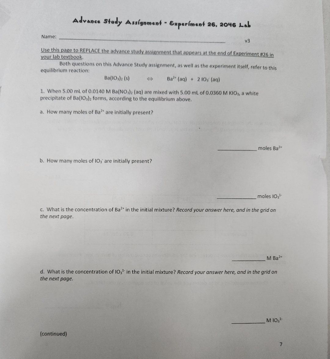 Solved Advance Stady Assígnment - ﻿Experíment 26, 2046 | Chegg.com