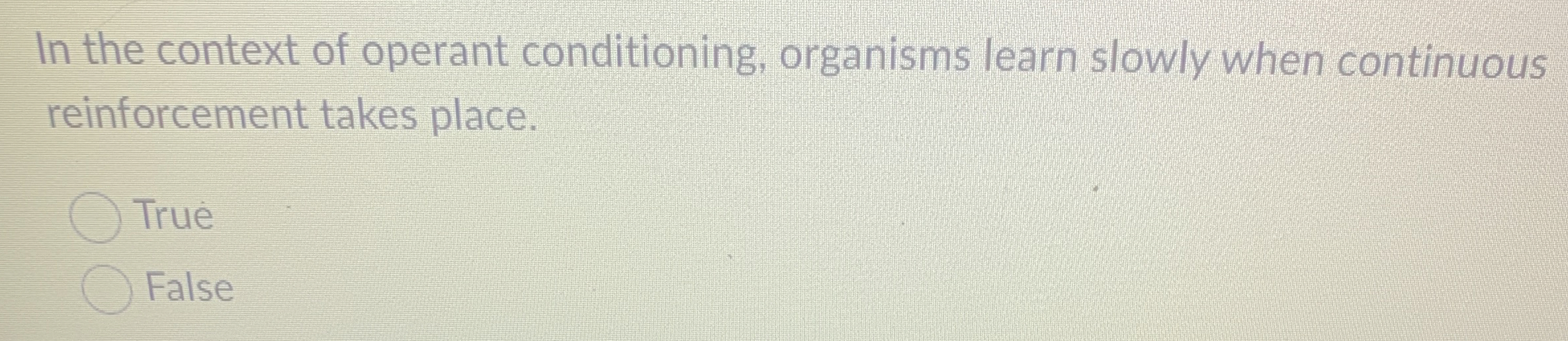 Solved In the context of operant conditioning, organisms | Chegg.com