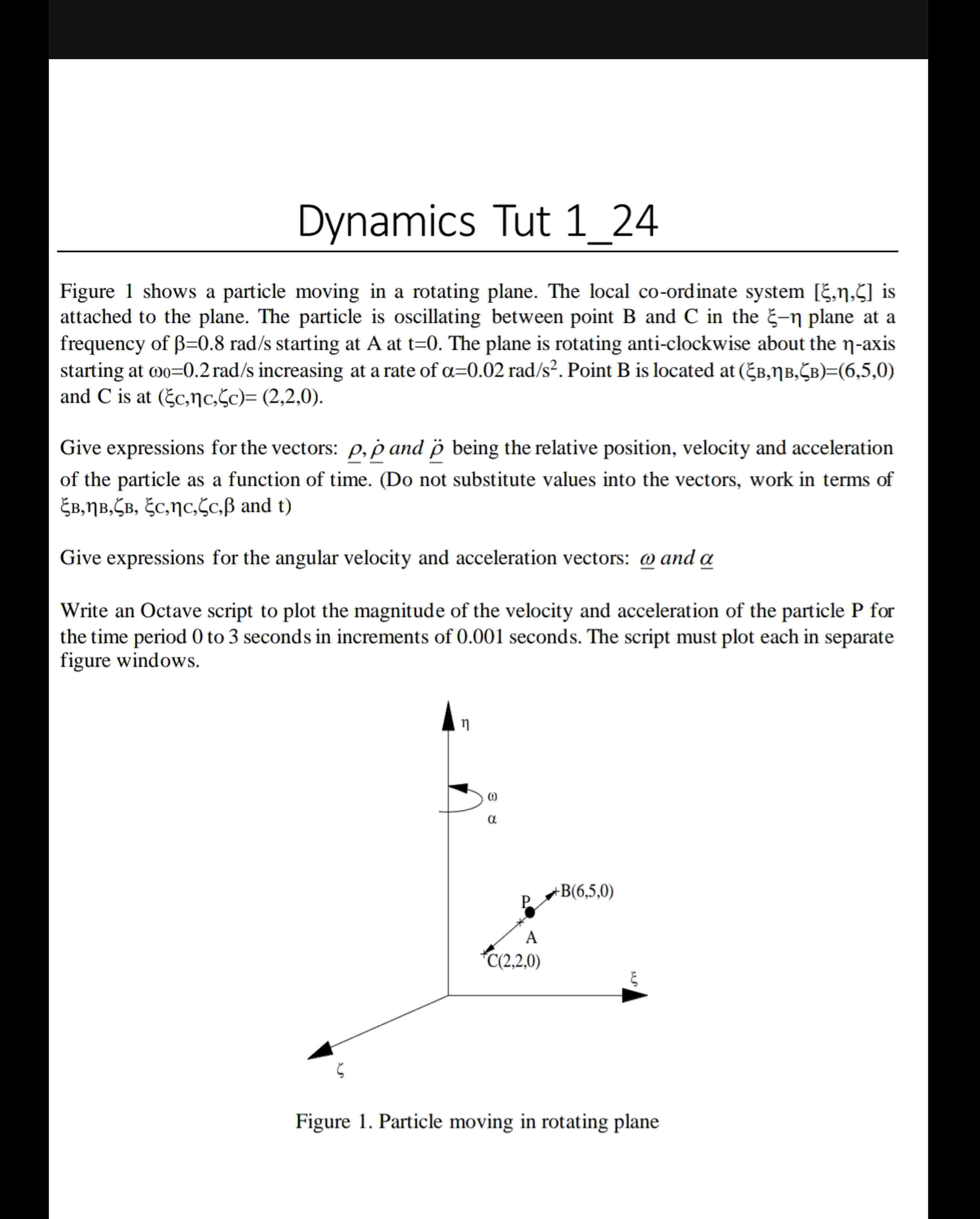 Figure 1 ﻿shows a particle moving in a rotating | Chegg.com