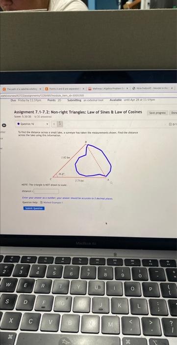 Solved Assignment 7.1-7.2: Non-right Triangles: Law of Sines | Chegg.com