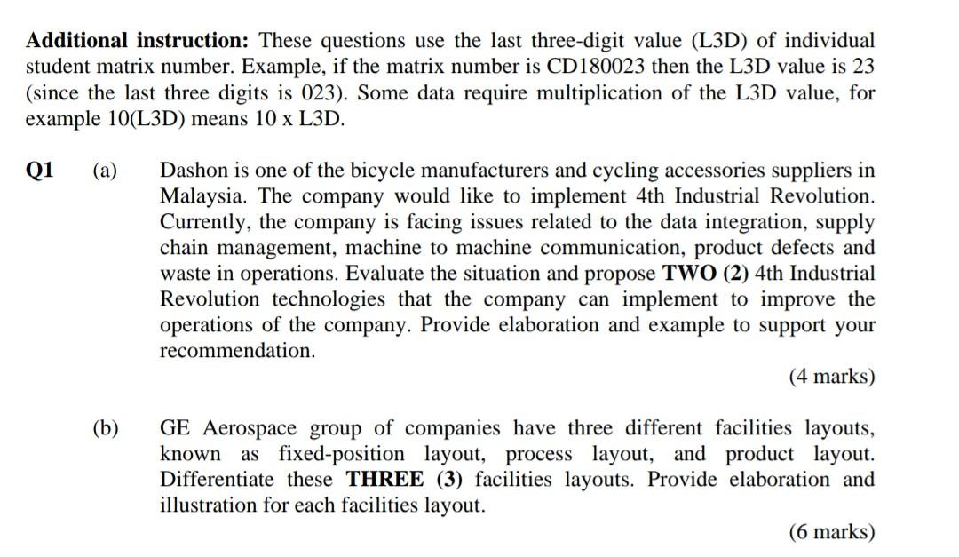 Solved Additional instruction: These questions use the last | Chegg.com