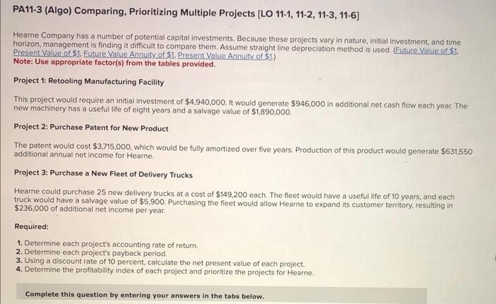 Solved PA11-3 (Algo) Comparing, Prioritizing Multiple | Chegg.com