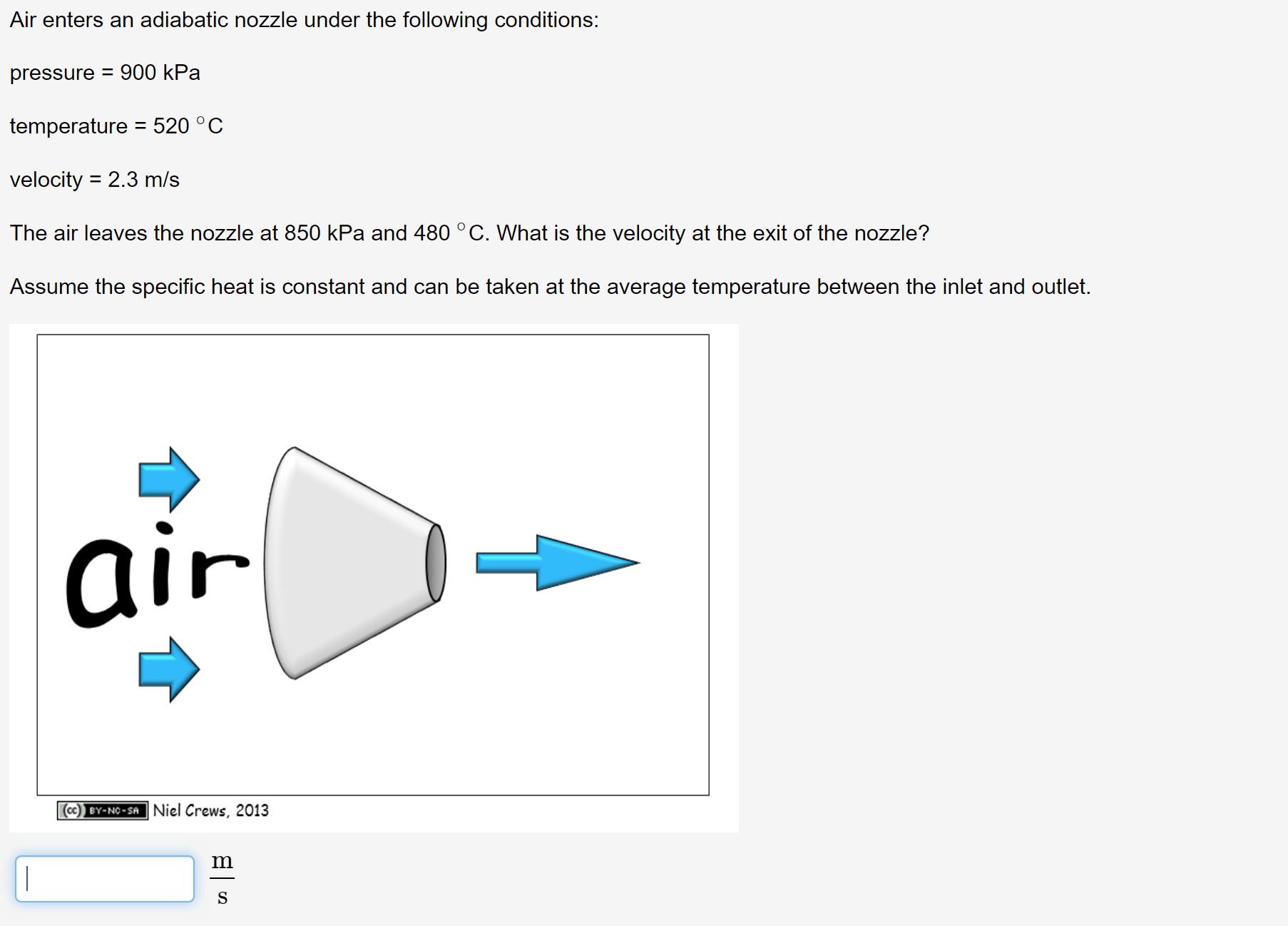 Solved Air enters an adiabatic nozzle under the following | Chegg.com