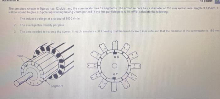 Solved The armature stiown in figures has - 12 elots, and | Chegg.com