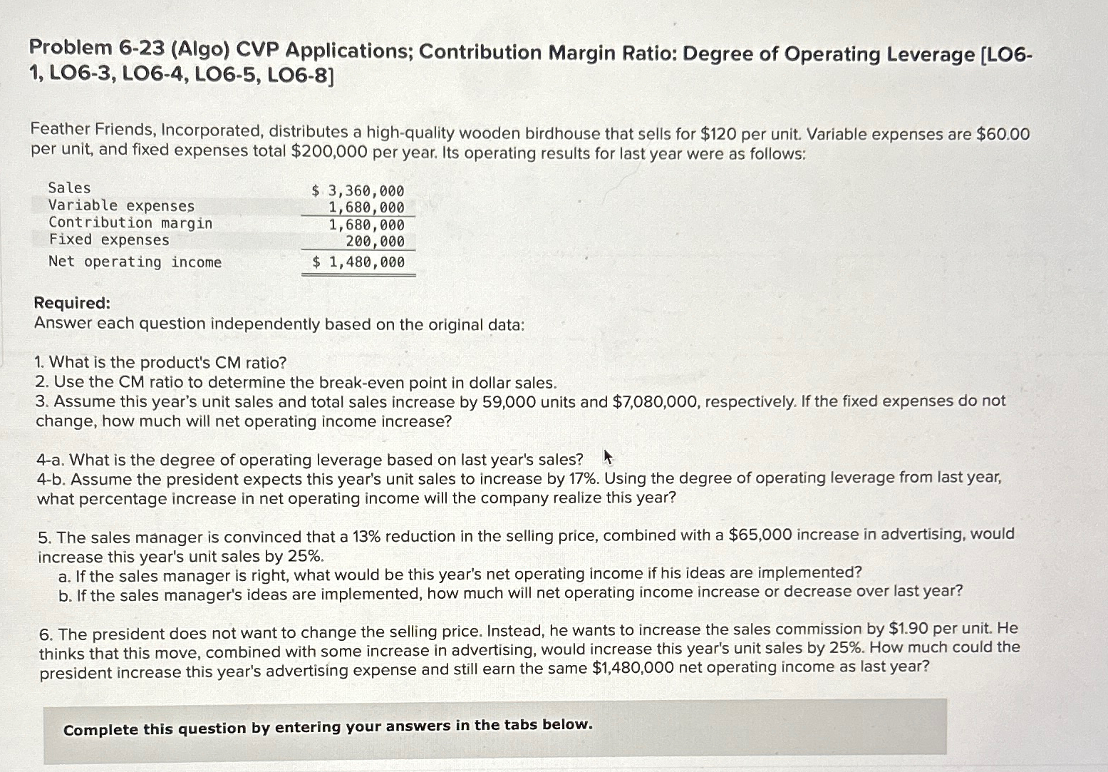 Solved Problem 6-23 (Algo) CVP Applications; Contribution | Chegg.com Solved Problem 6-23 (Algo) CVP Applications; Contribution | Chegg.com
