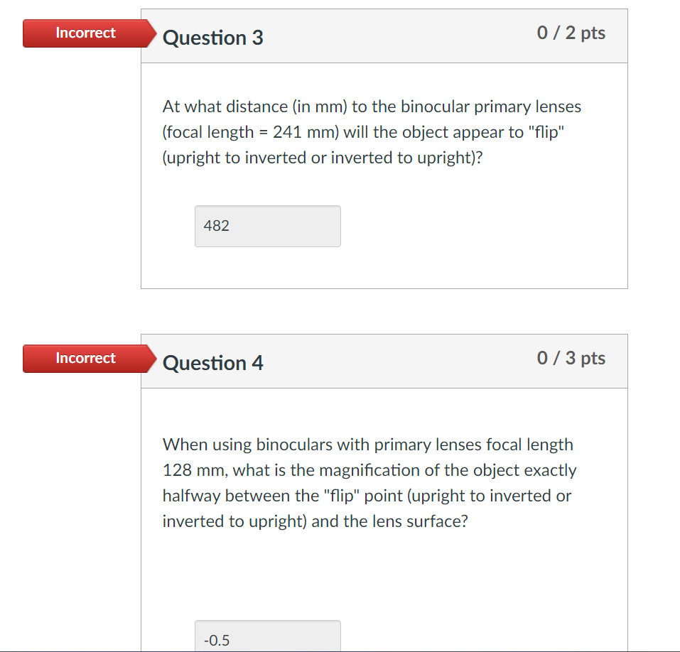 Solved Question 3At what distance (in mm ) ﻿to the binocular | Chegg.com