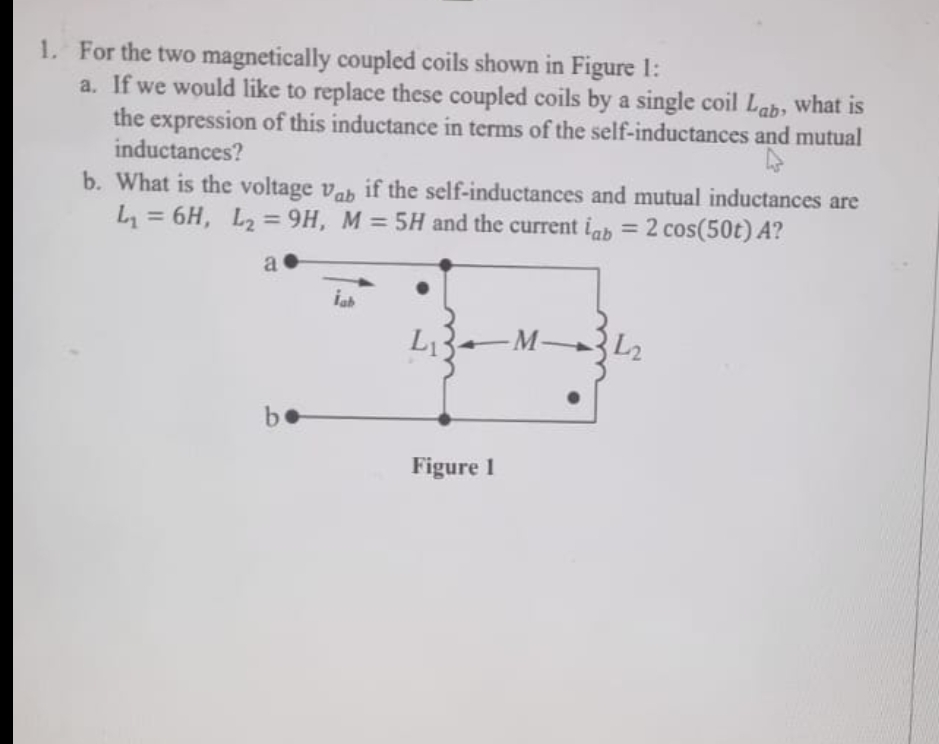 Solved For the two magnetically coupled coils shown in | Chegg.com