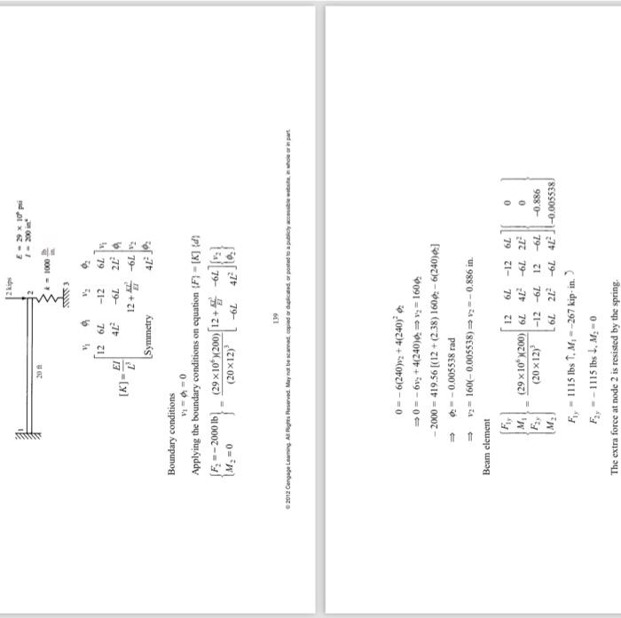 Solved Using the finite element stiffness method determine | Chegg.com