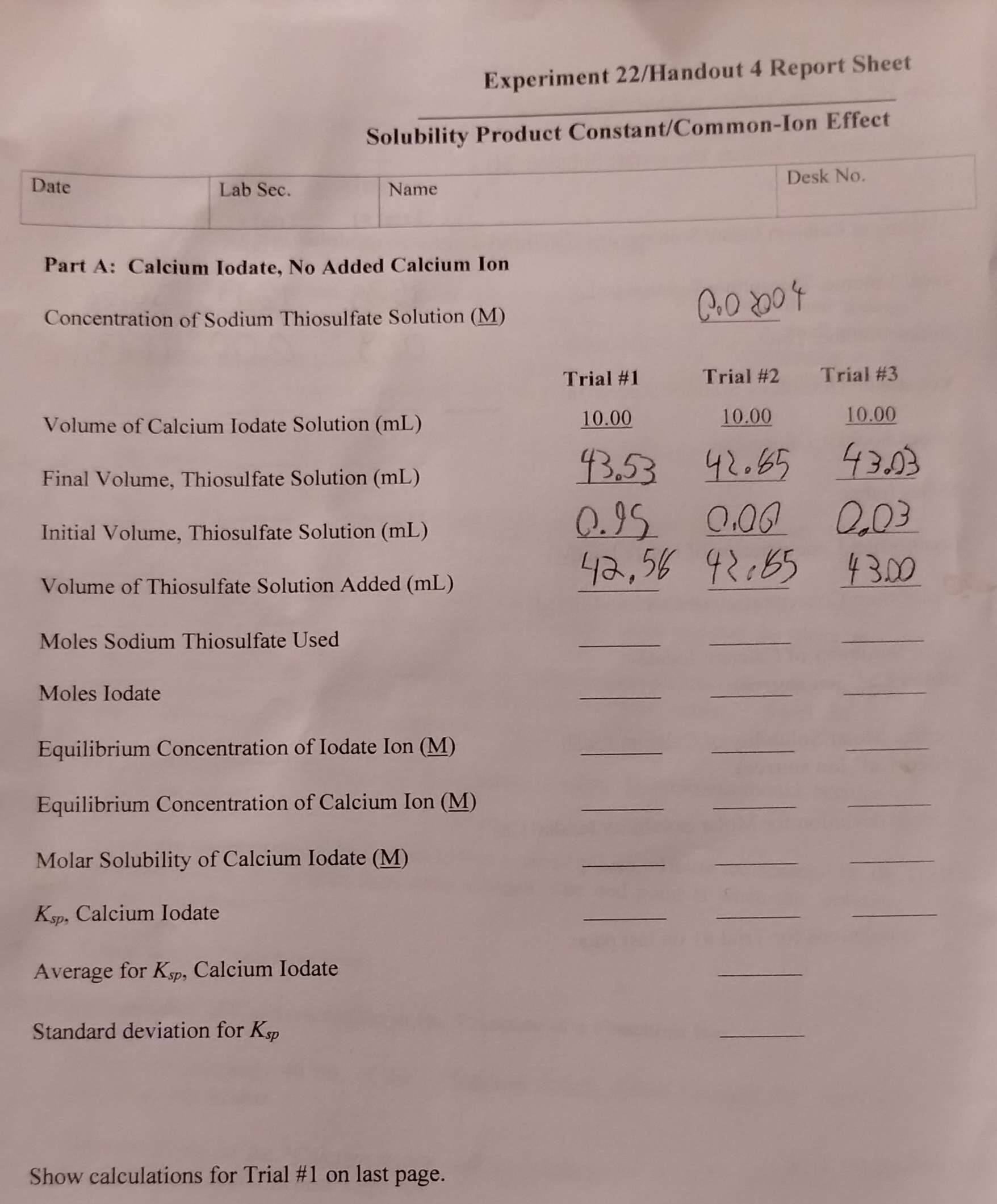 Solved Experiment 22/Handout 4 ﻿Report SheetSolubility | Chegg.com