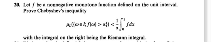 Solved 20. Lets be a nonnegative monotone function defined | Chegg.com