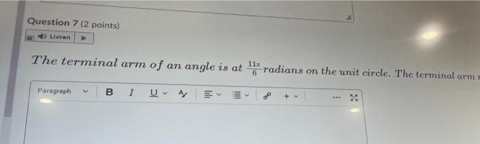 Solved Question 7 (2 points) Listen The terminal arm of an | Chegg.com
