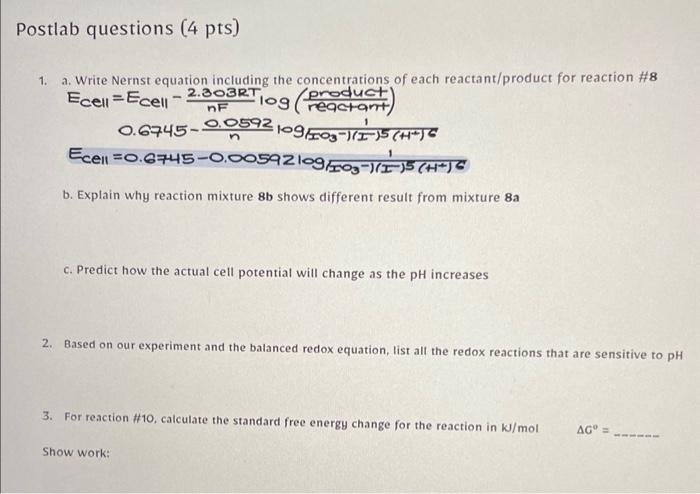 Solved 8. Potassium iodide solution + potassium iodate | Chegg.com