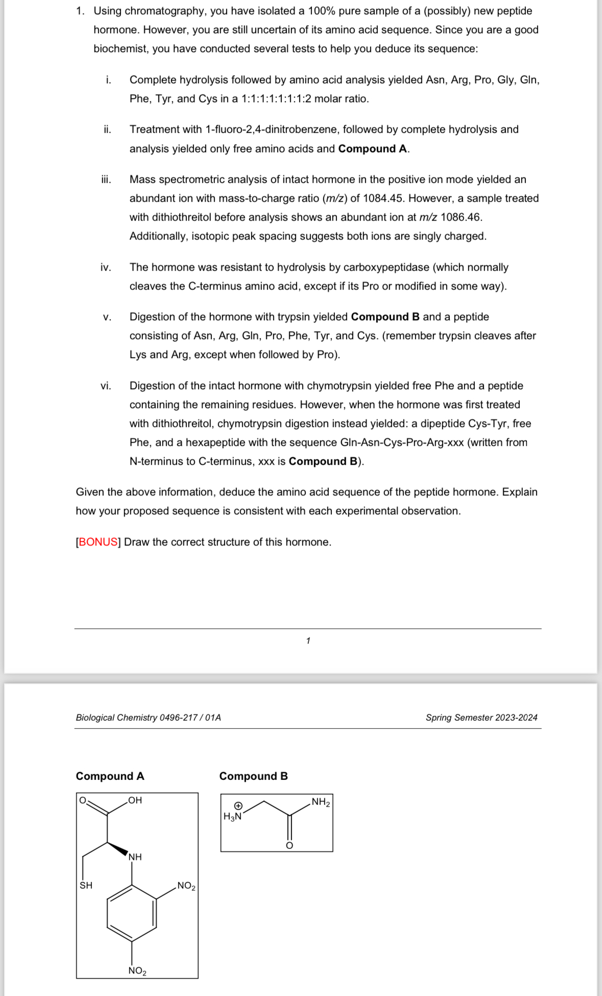 Solved Using chromatography, you have isolated a 100% ﻿pure | Chegg.com