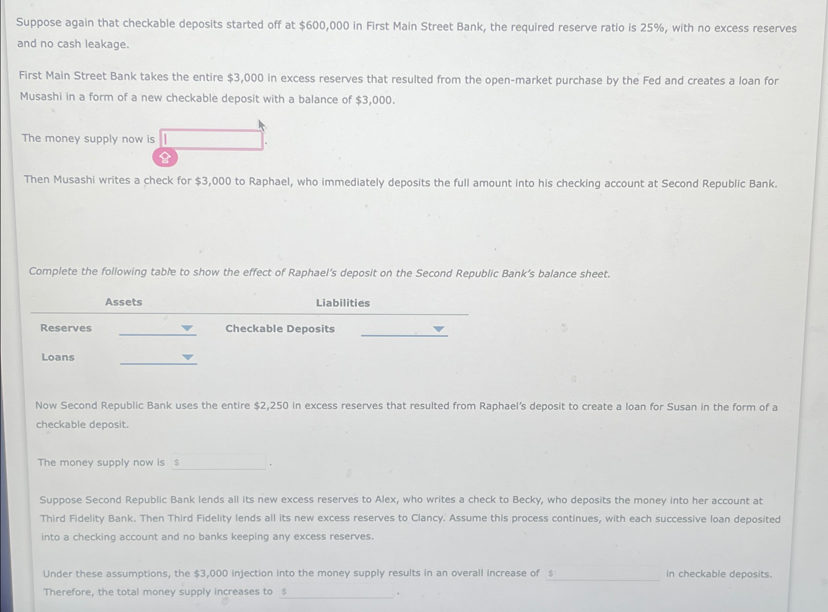 Solved Suppose again that checkable deposits started off at | Chegg.com