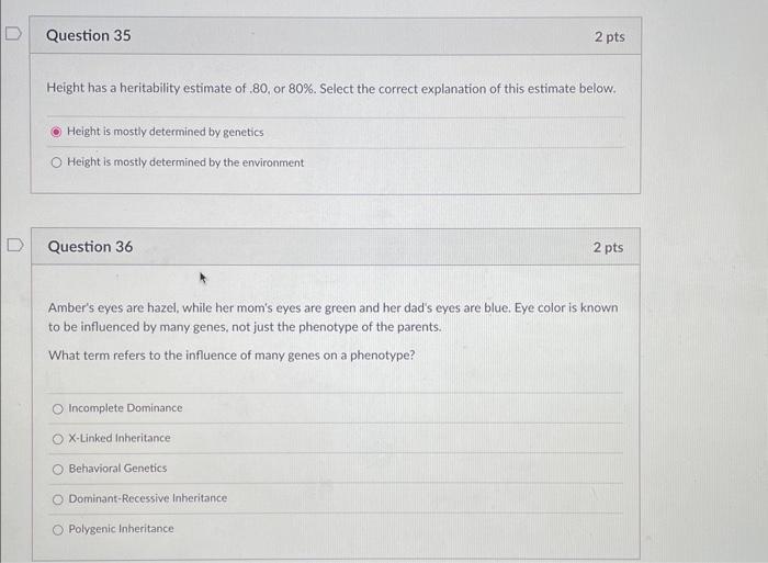 Solved Height has a heritability estimate of .80, or 80%. | Chegg.com