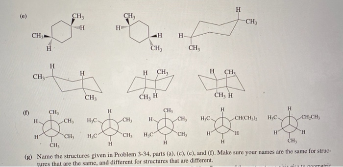 Solved 3-34 Which of the following structures represent the | Chegg.com