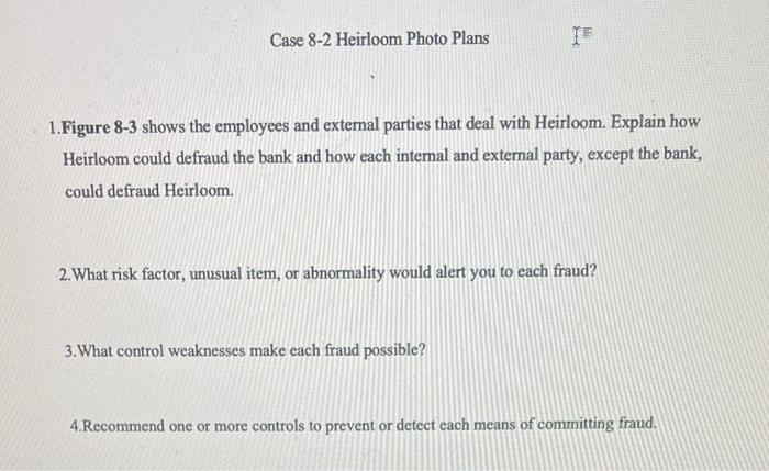 Solved 1.Figure 8-3 shows the employees and external parties | Chegg.com