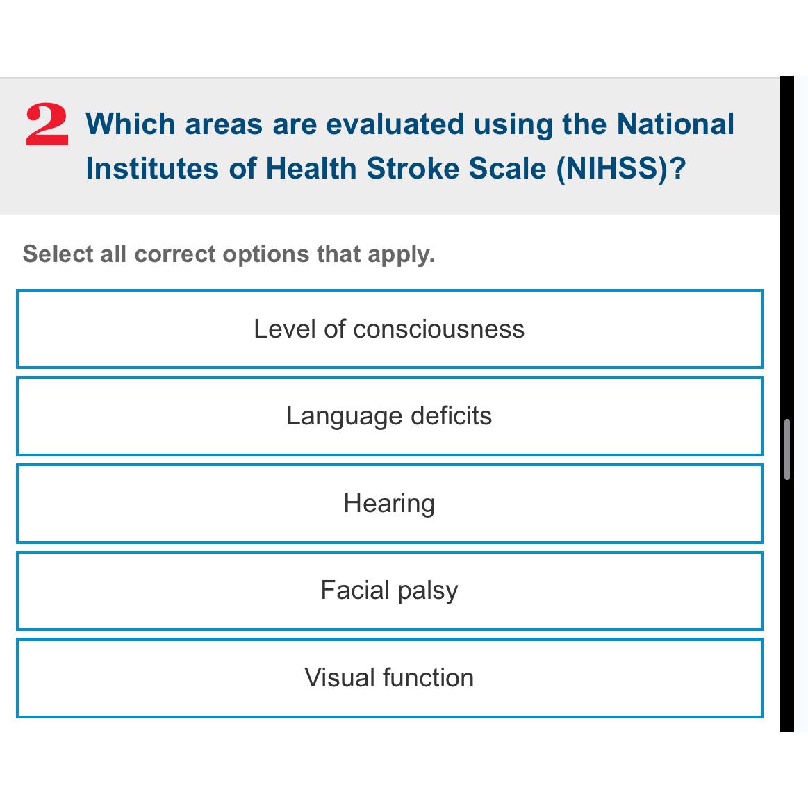 Solved 2 ﻿Which areas are evaluated using the National | Chegg.com