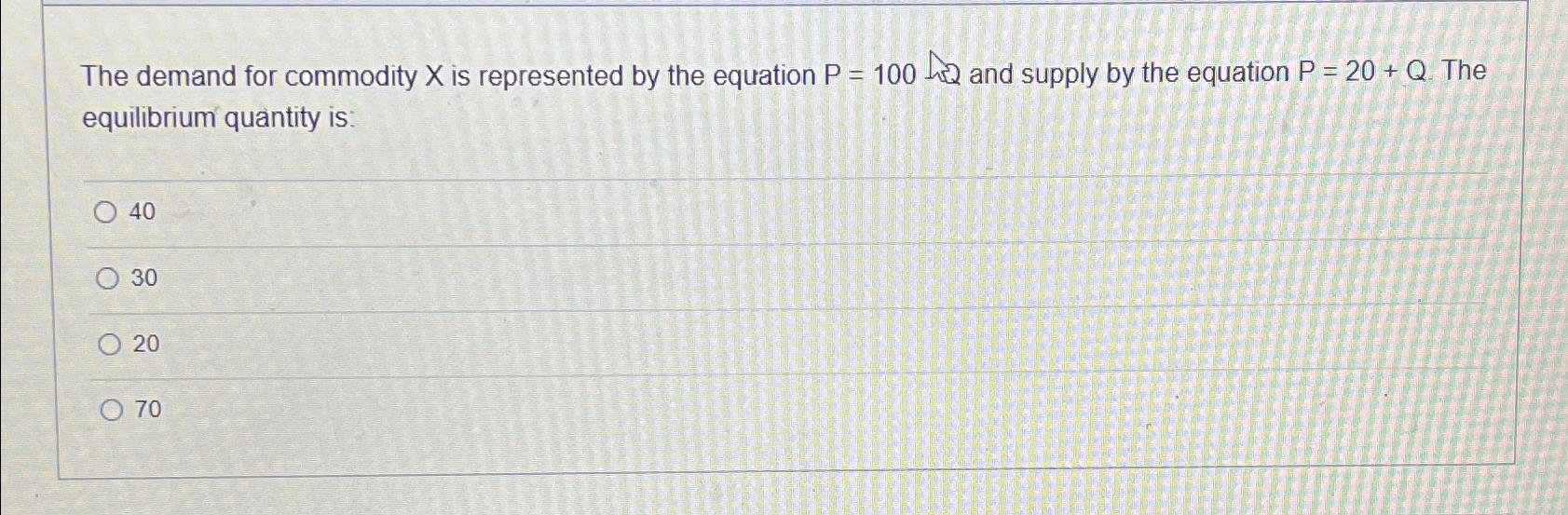 Solved The demand for commodity x ﻿is represented by the | Chegg.com
