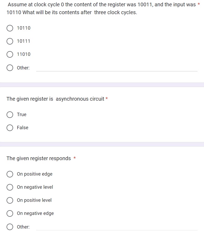 Solved Assume at clock cycle 0 ﻿the content of the register | Chegg.com