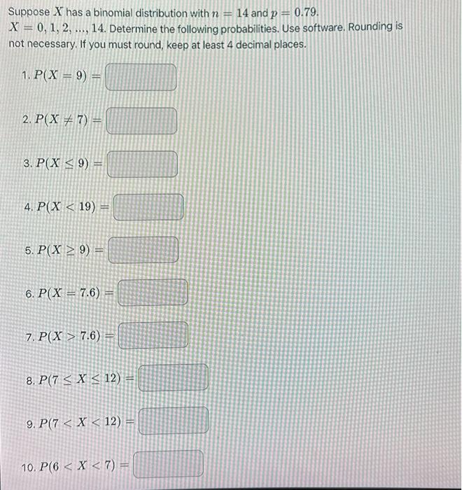 Solved Suppose X has a binomial distribution with n=14 and | Chegg.com