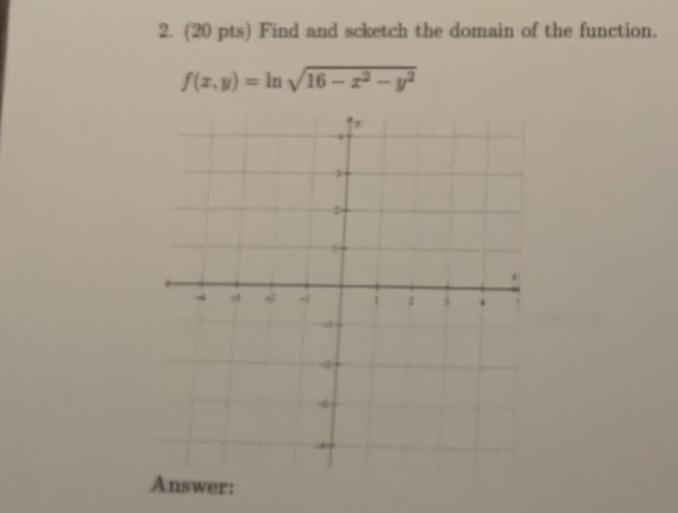 Solved 2. (20 pts) Find and scketch the domain of the | Chegg.com