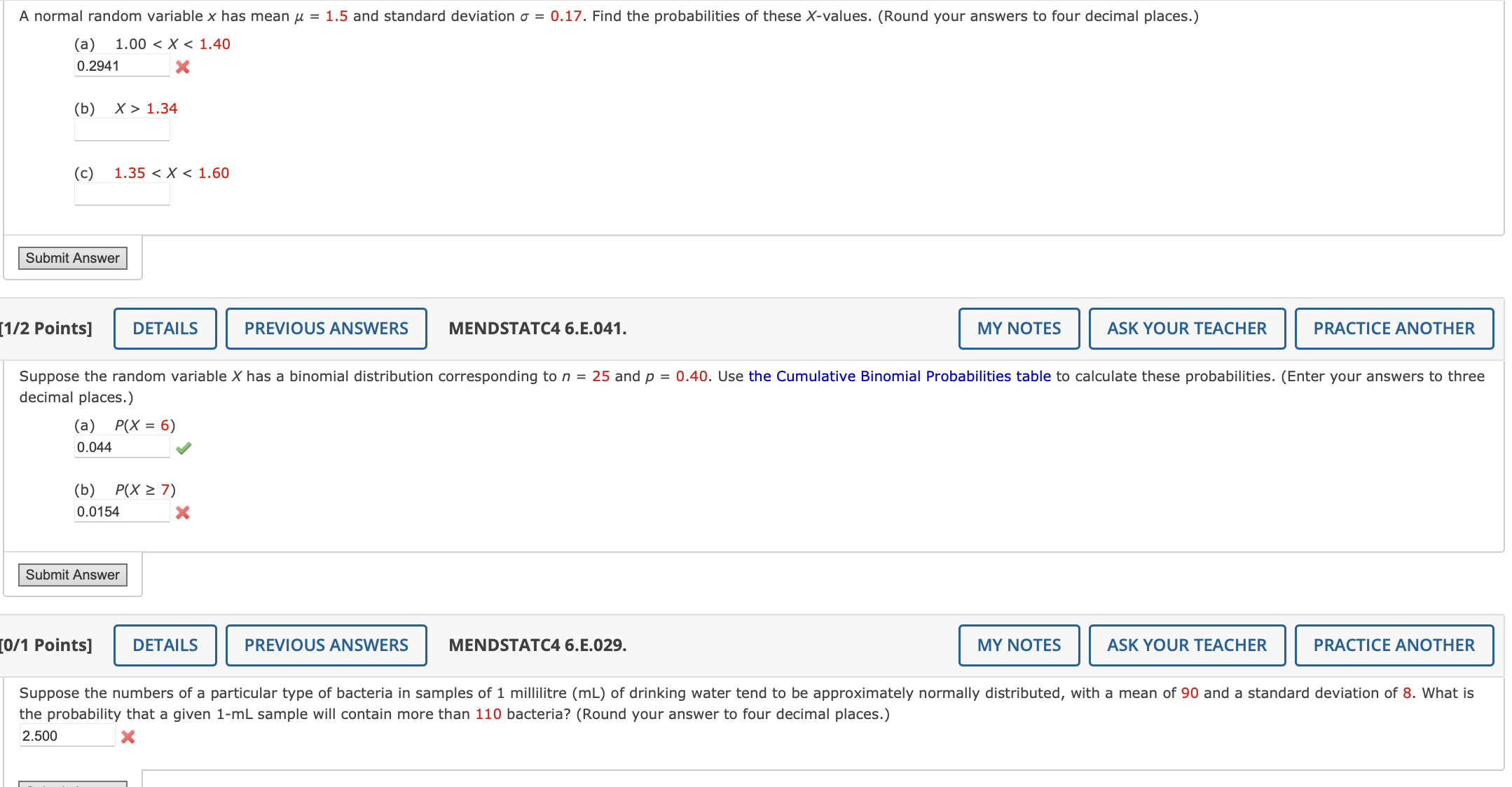 Solved A normal random variable x ﻿has mean μ=1.5 ﻿and | Chegg.com