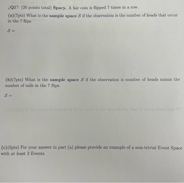 Solved a fair coin is flipped 7 times in a row. What is the | Chegg.com