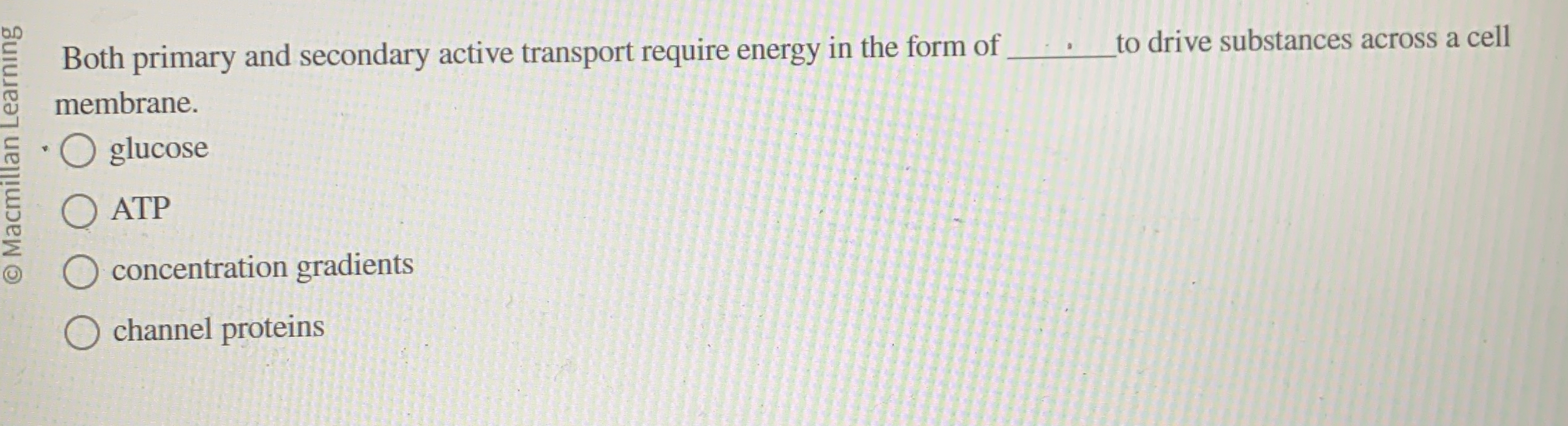 Solved Both primary and secondary active transport require | Chegg.com