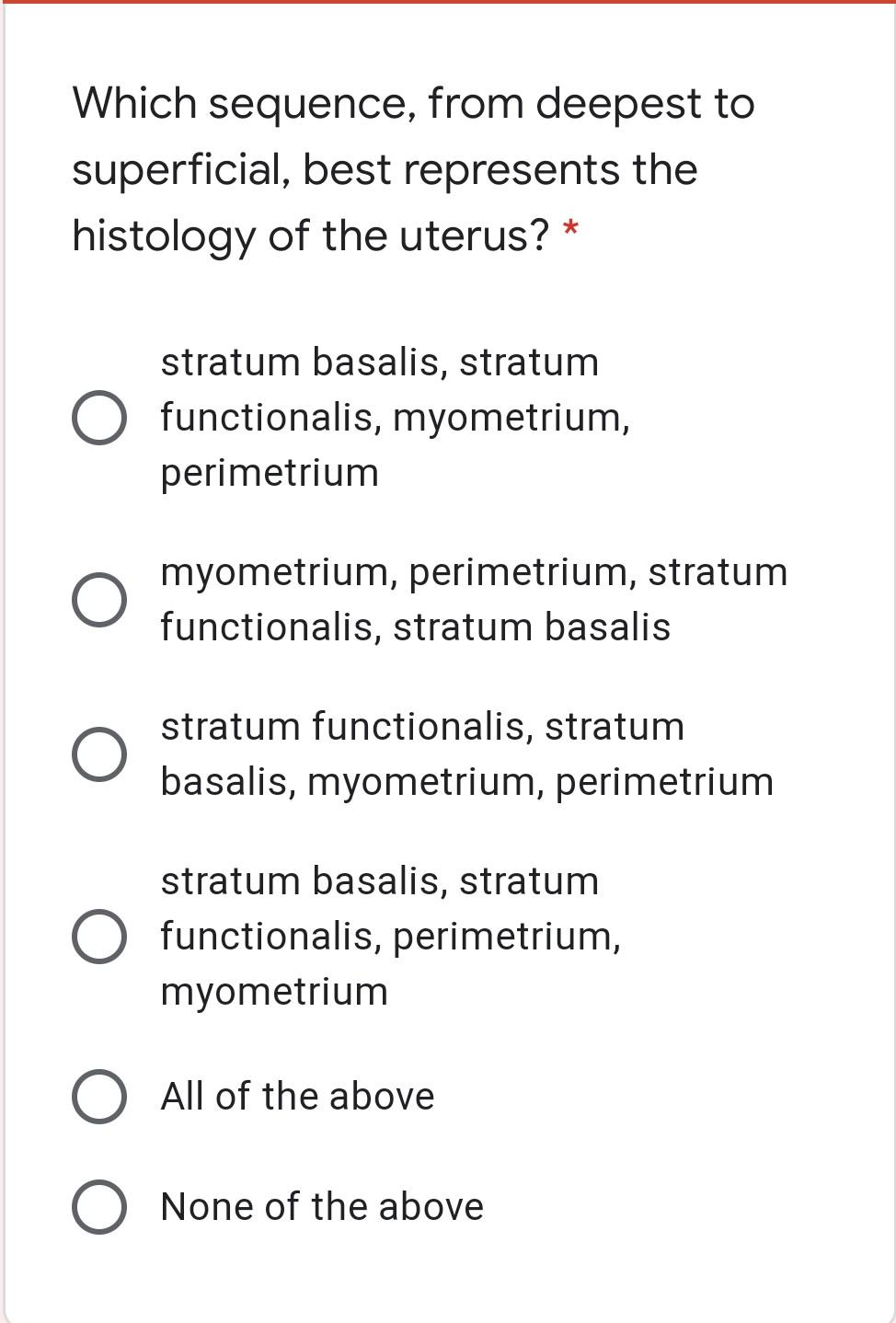 Solved Which sequence, from deepest to superficial, best | Chegg.com