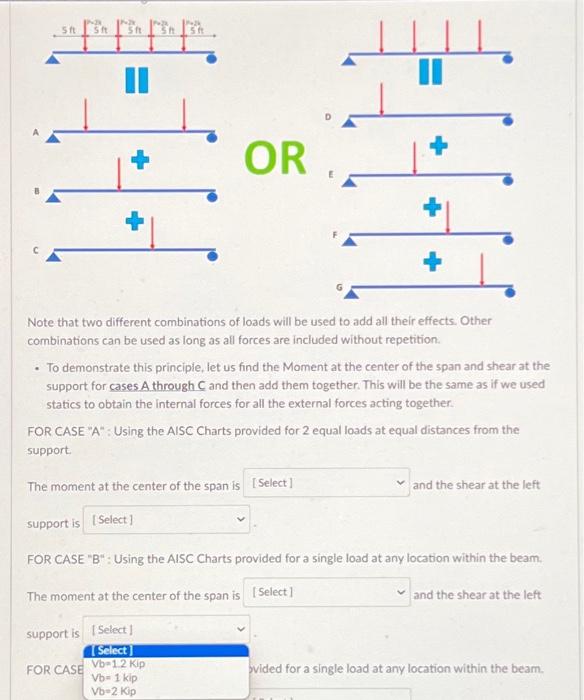 Solved Note that two different combinations of loads will be | Chegg.com