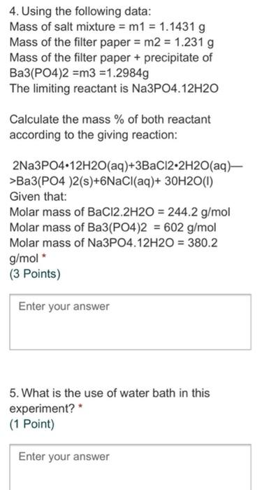 Solved 2. Define limiting reactant, excess reactant. (2 | Chegg.com