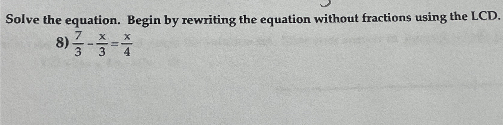 Solved Solve the equation. Begin by rewriting the equation | Chegg.com