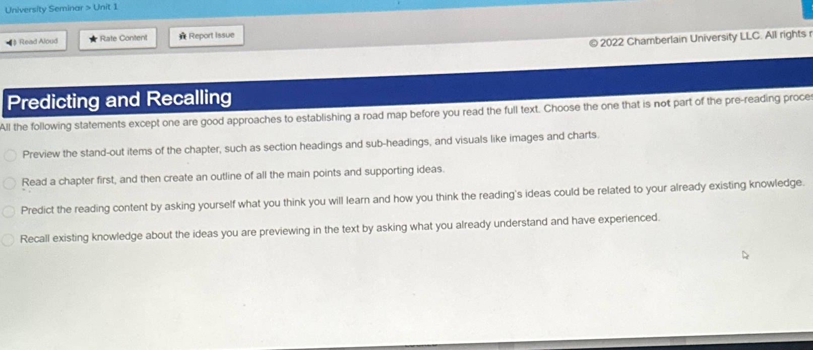 Solved University Seminar > ﻿Unit 1Predicting and | Chegg.com