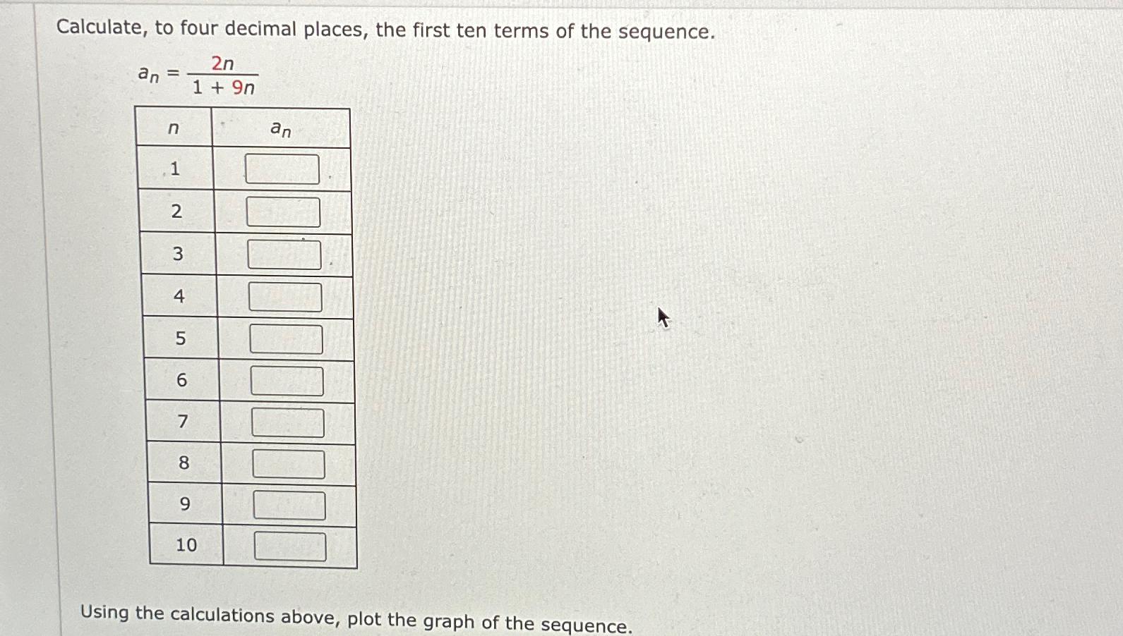 Solved Calculate, to four decimal places, the first ten | Chegg.com