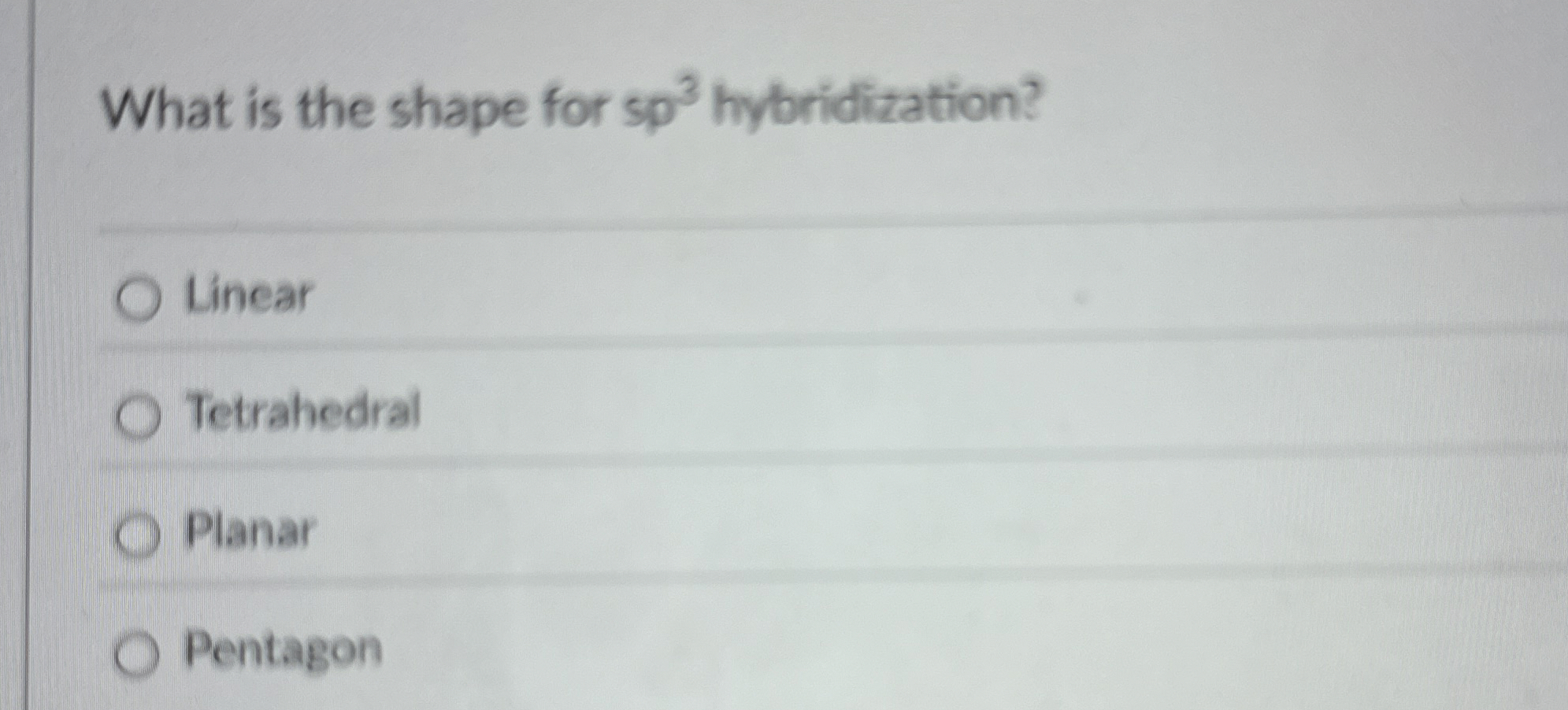 Solved What is the shape for sp3 | Chegg.com