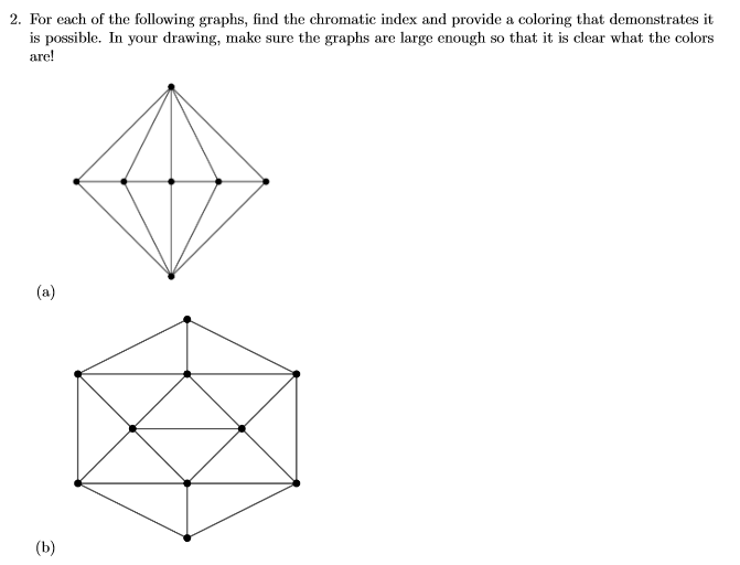 Solved For each of the following graphs, find the chromatic | Chegg.com