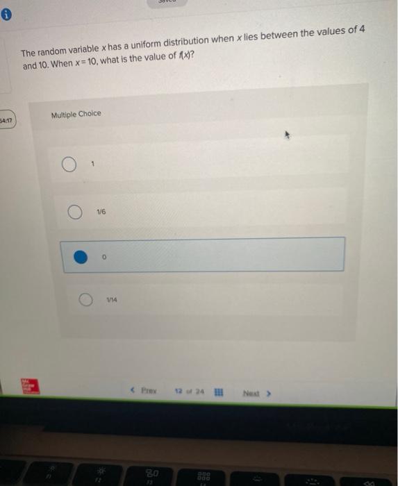 Solved The random variable x has a uniform distribution when | Chegg.com