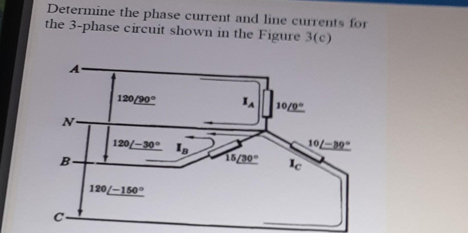 Solved Determine the phase current and line currents for the | Chegg.com