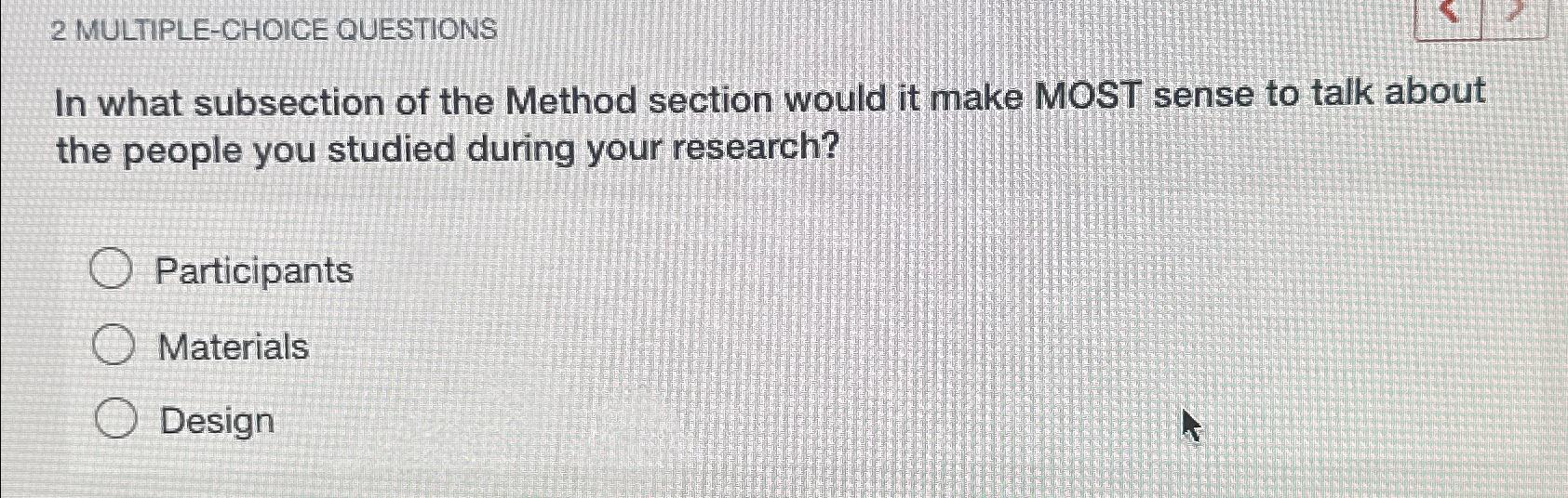 Solved 2 ﻿MULTIPLE-CHOICE QUESTIONSIn what subsection of the | Chegg.com