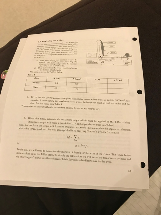 Pre-Lab Reading: Lab: Muscles, Tergue and T-Rex 8.1 | Chegg.com