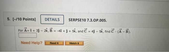For A=i^+3j^−2k^,B=−4i^+j^+5k^, and C=4j^−5k^, find | Chegg.com