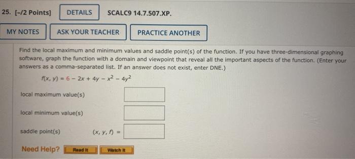 Solved 22. (-/3 points) DETAILS SCALC9 14.7.045. MY NOTES | Chegg.com Solved 22. (-/3 points) DETAILS SCALC9 14.7.045. MY NOTES | Chegg.com