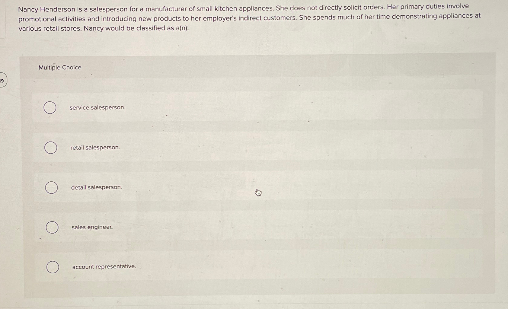 Solved Nancy Henderson is a salesperson for a manufacturer | Chegg.com